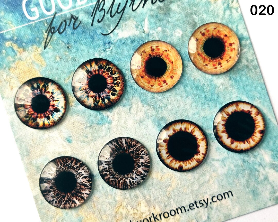020 ONE Pair or FOUR Pairs Brown Eye Chips for Blythe Thin Glass Neo ...