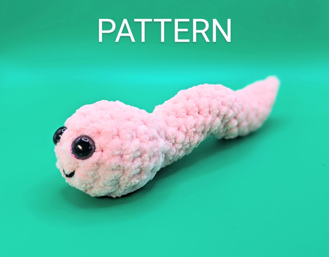 Worm Crochet Pattern Amigurumi No-sew Animal Instant Digital Download ...
