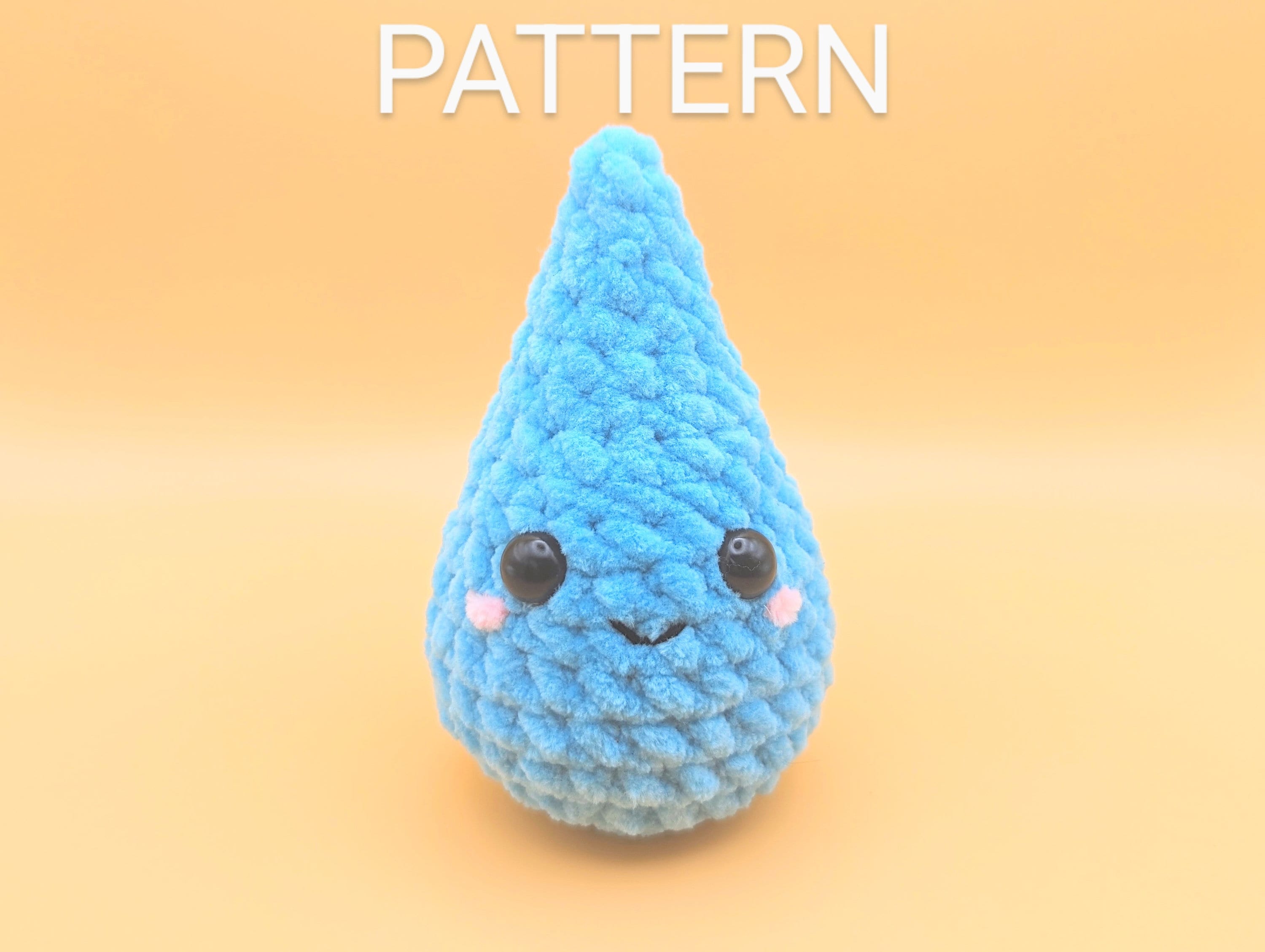 Raindrop Water Drop Crochet Pattern Amigurumi Instant Digital Download ...