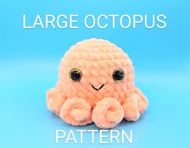 Large Octopus Crochet Pattern Amigurumi Toy Sea Animal Instant Digital ...
