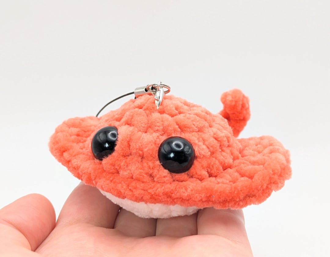 Stingray Dark Orange Crochet Handmade Toy Gift Amigurumi Plushie Stuffed Animal Christmas New ...
