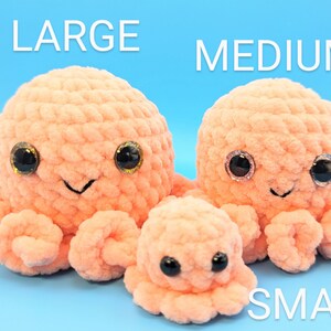 Large Octopus Crochet Pattern Amigurumi Toy Sea Animal Instant Digital ...