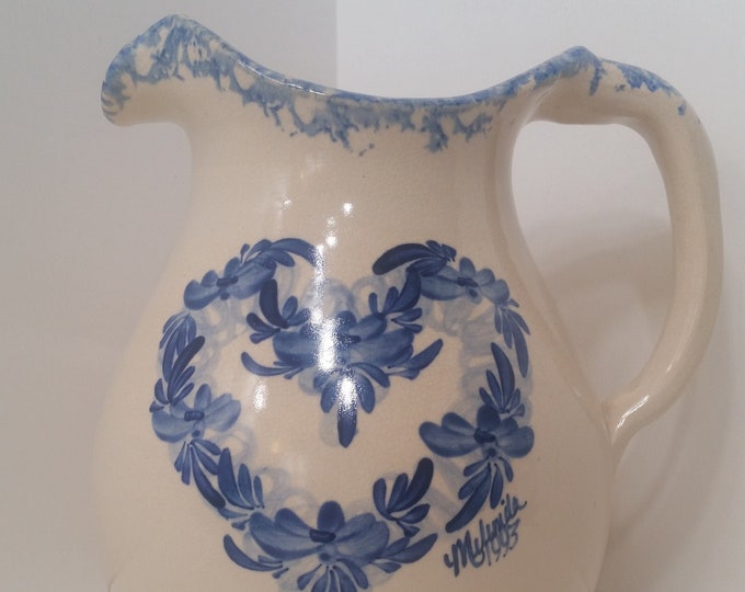 Ellis Prod. Marshall's Pottery Pitcher, Signed 1993, 7.5" Tall X 7" W ...