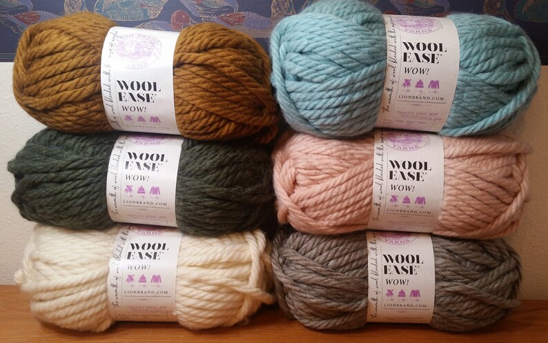 Lion Brand Wool Ease WOW! Jumbo Yarn: 8.5oz Wool Blend - Etsy