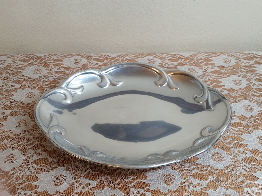 Wilton Armetale Pewter Scroll Medium Oval Tray #369625, Cast Metal - Etsy