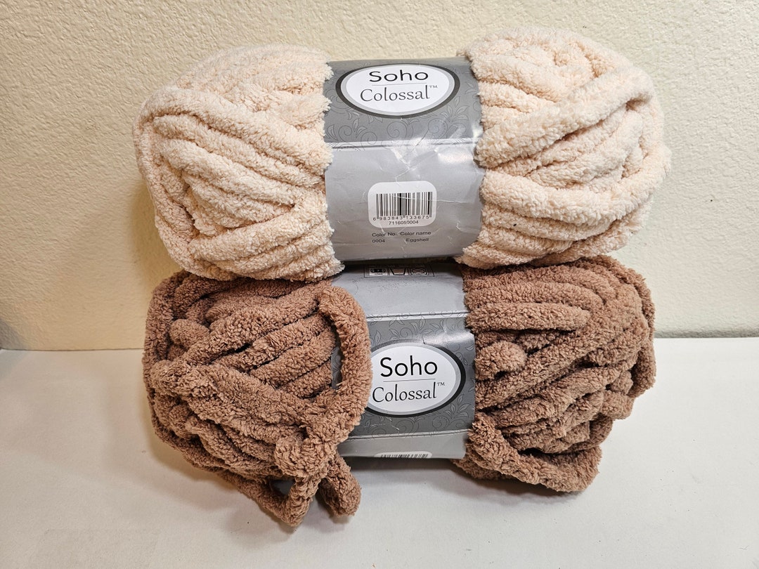 1 Skein Price Soho Colossal Yarn, Color Eggshell (ivory), Tobacco ...