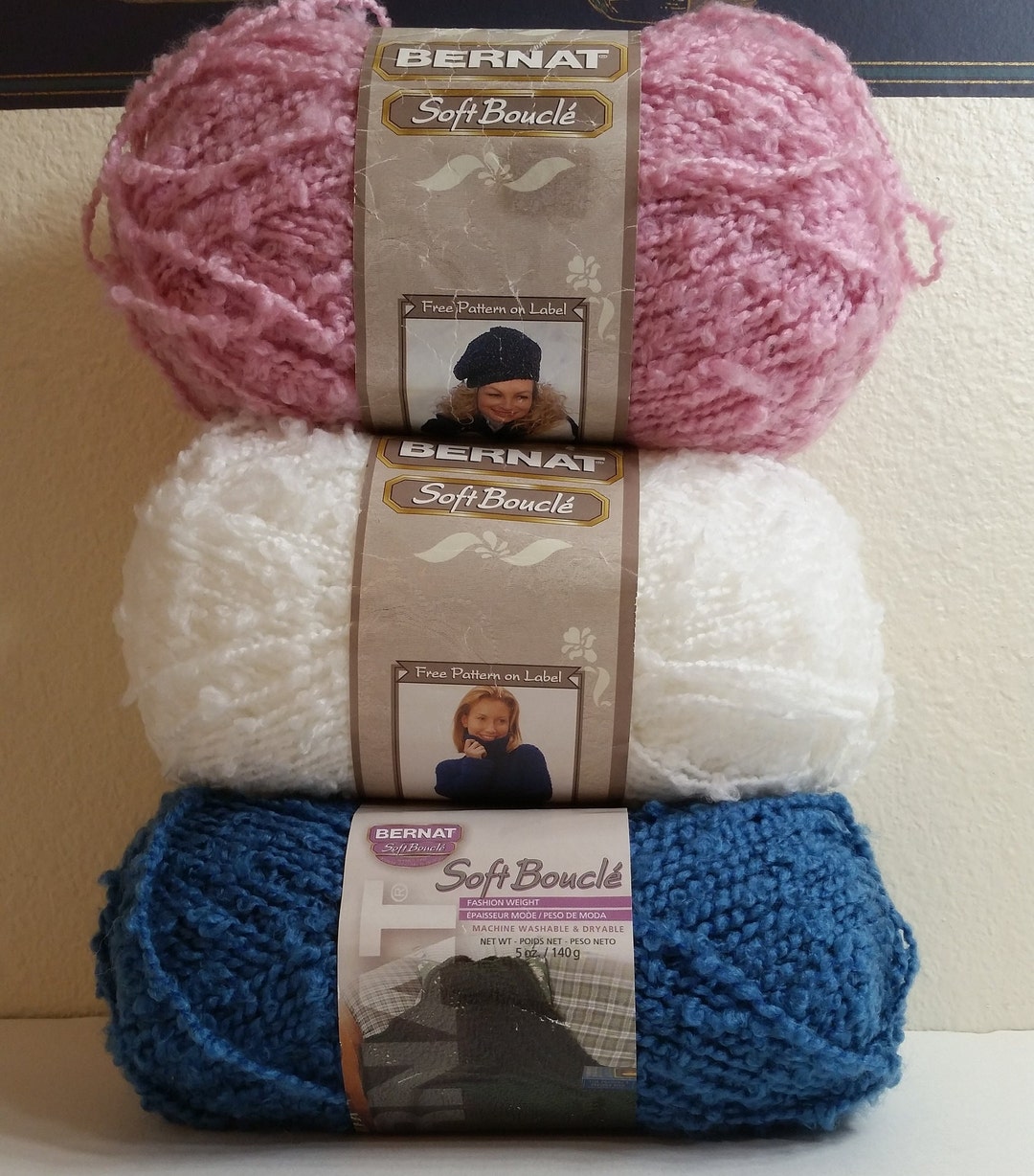 1 Skein 8 Full Skeins From 2 Colors Bernat Soft Boucle Yarn, No Dye Lot ...