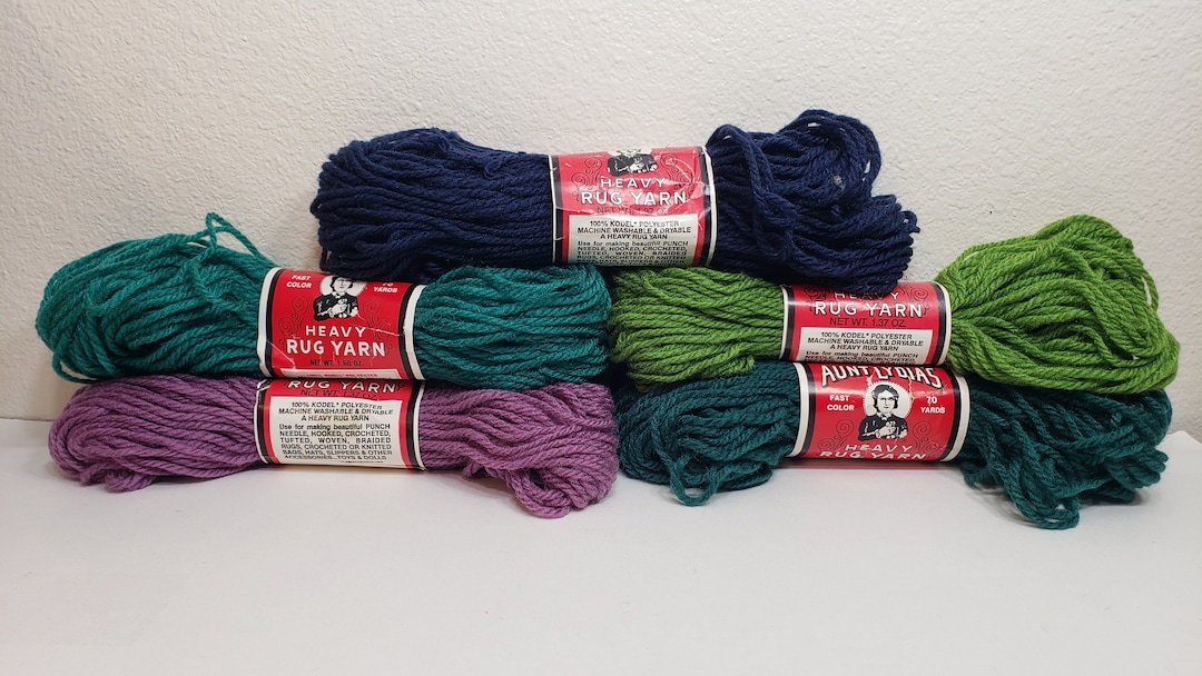 1 Skein Vintage Aunt Lydia's Heavy Rug Yarn 1 EMERALD Available 1.37-1 ...