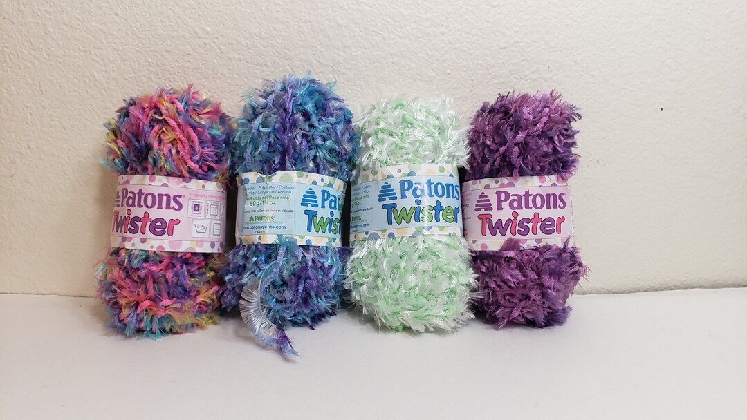 1 Skein (18 Available/4 Colors) Patons Twister Yarn, 1.75oz/50g, 45y/43m, 65/35% Polyester ...