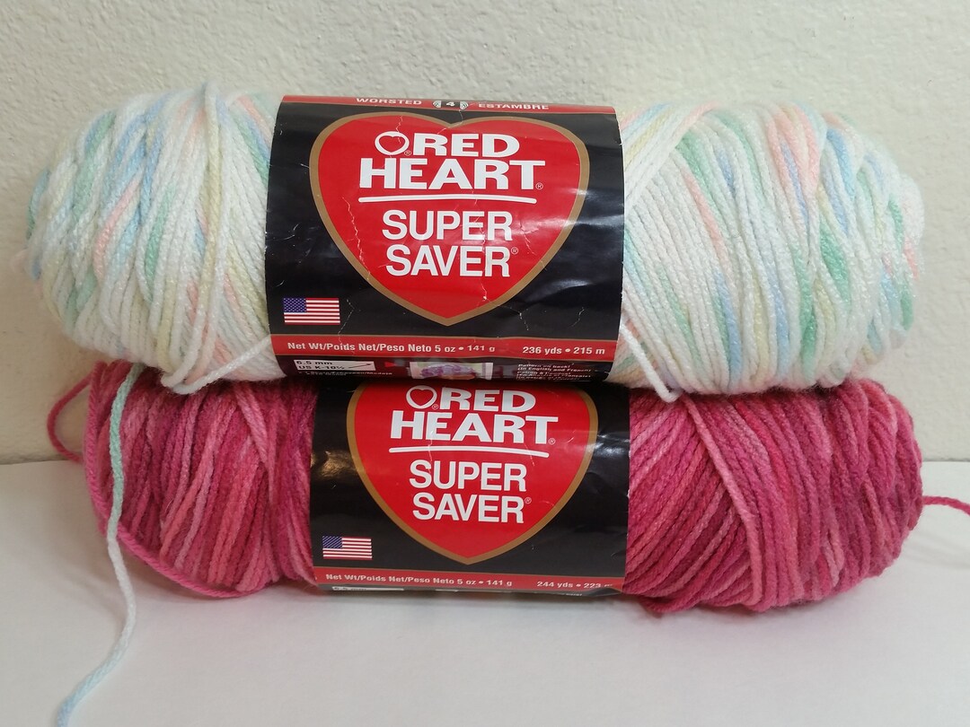 1 Skein Red Heart Super Saver Yarn (skeins Available From 2 Colors ...