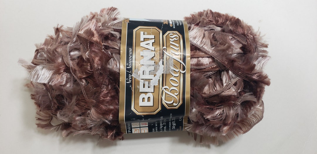 1 Skein (10 Available) Bernat Boa Furs Soft Mink, Brown and Taupe Hues ...