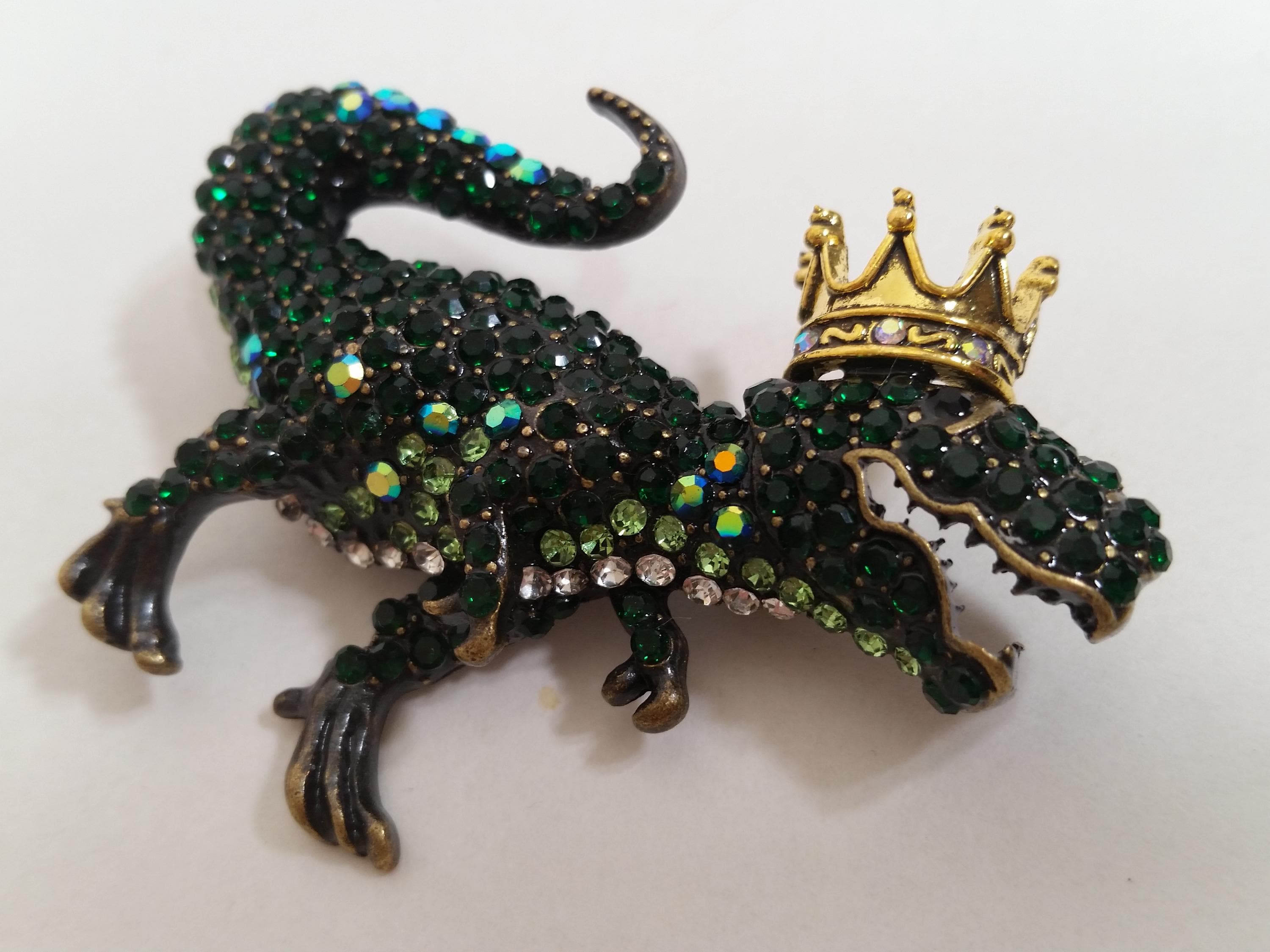 Crowned Tyrannosaurus Rex Brooch: Sparkling Rhinestone Dinosaur Pin - Etsy