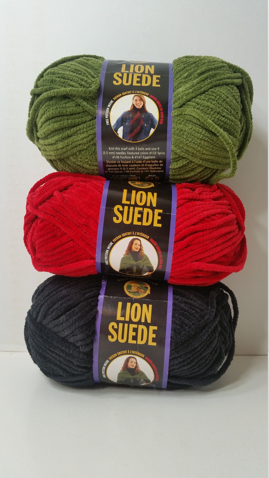 Lion Suede Yarn: Bulky Polyester Yarn, 3oz (discontinued) - Etsy