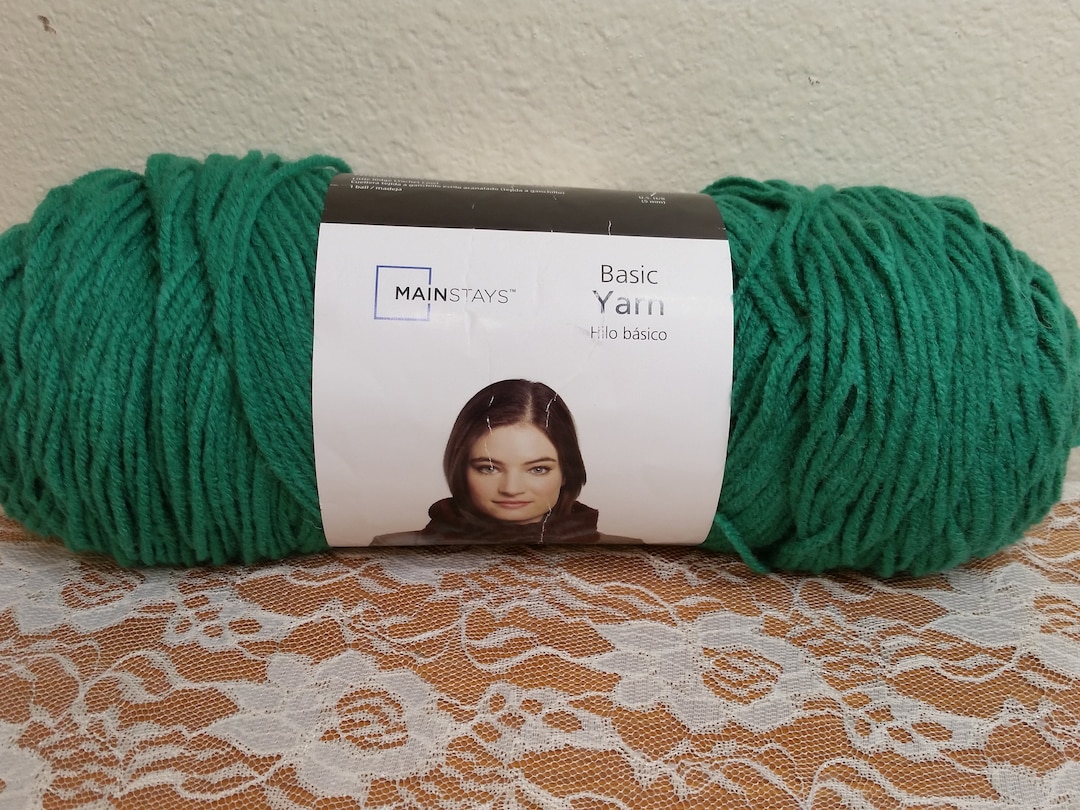 1 Skein Mainstays Basic Yarn, Evergreen, 7oz/198g, 397y/363m, Medium 4 ...