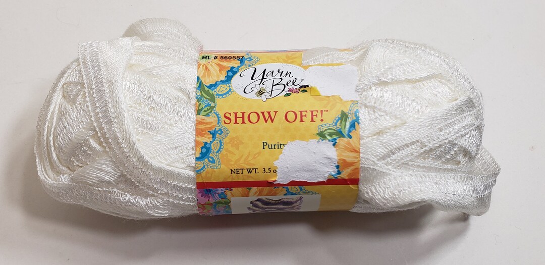 1 Skein (6 Available) Yarn Bee Show Off! Ruffle Yarn, Purity (off White ...
