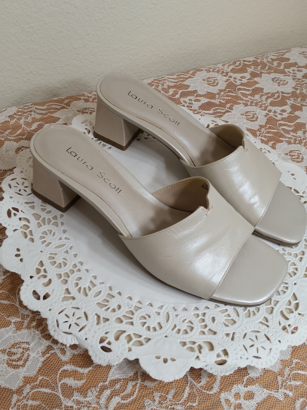 Vintage 1990s Laura Scott Nadia Bone Woman's Dress Shoes Size 6M - Etsy