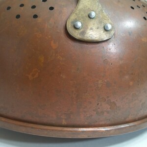 Vintage Italian Copper Colander With Brass Feet & Handles, Not Polished ...