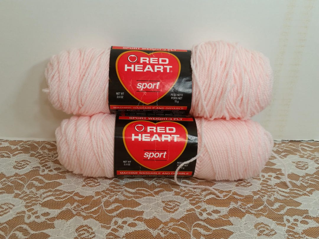 1 Skein (2 Skeins Available, 2 Dye Lots) Red Heart Sport Yarn, Pink, 2 ...