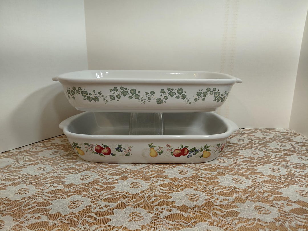 Corning Corelle Stoneware Roaster: (callaway or Abundance) 9 3/4 X 15 3 ...