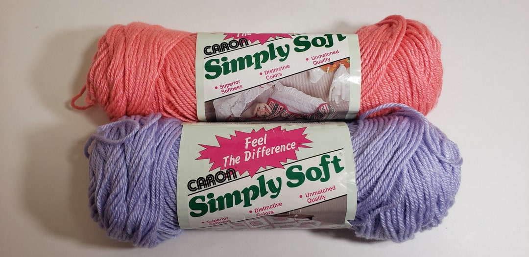 1 Skein (3 Skeins Available in Soft Lavender) Caron Simply Soft Yarn, 3 ...