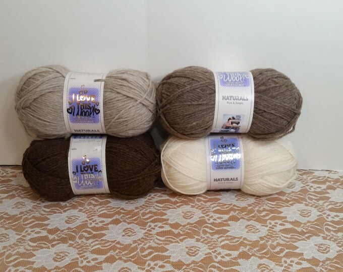 1 Skein I Love This Wool Naturals Pure & Simple Yarn, Ivory, 4oz/113g ...
