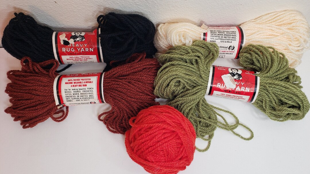 Aunt Lydia's Orange Heavy Rug Yarn: 70 Yds Kodel Polyester - Etsy