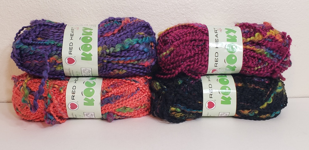 1 Skein 26 Available in 4 Colors Red Heart Kooky Yarn, 3oz/85g, 108y ...