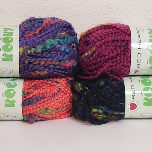 1 Skein 26 Available in 4 Colors Red Heart Kooky Yarn, 3oz/85g, 108y ...