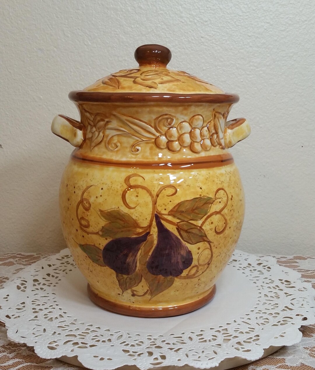 Vintage Ceramic Certified International (geoffrey Allen) Canister With ...