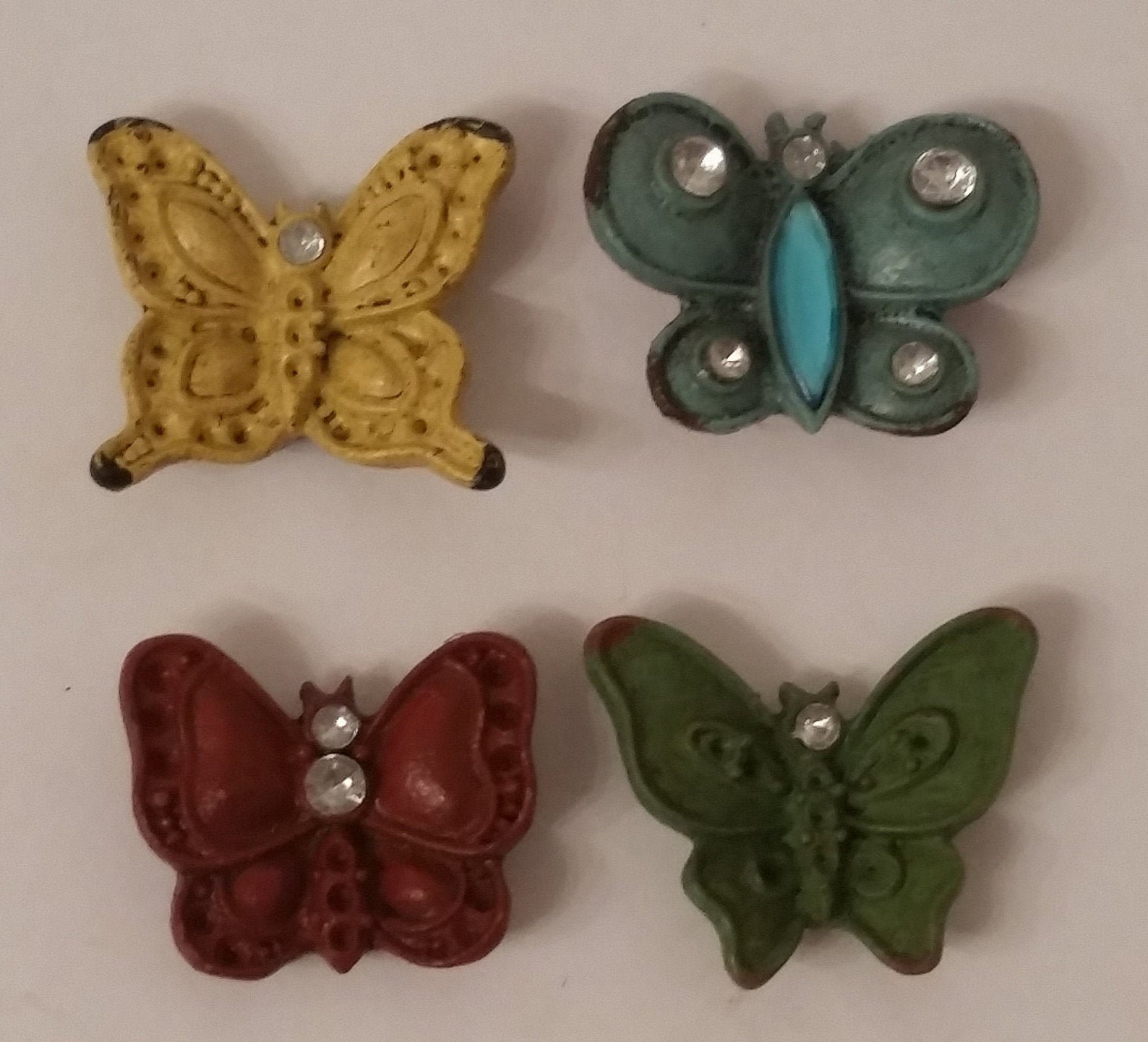 1 Set of 4 Rustic Metal Butterfly Magnets With a 5/16 Inch - Etsy