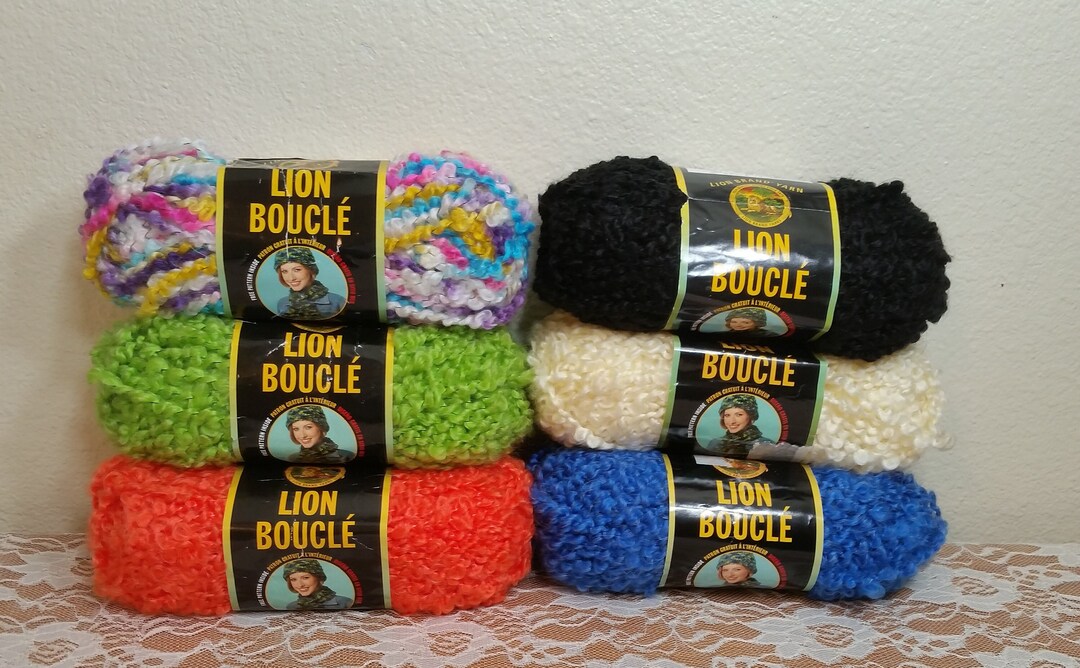 1 Skein Price Lion Brand Lion Boucle' Yarn (6 Colors), 2.5oz/70g, 57yds/52m, 6 Super Bulky ...