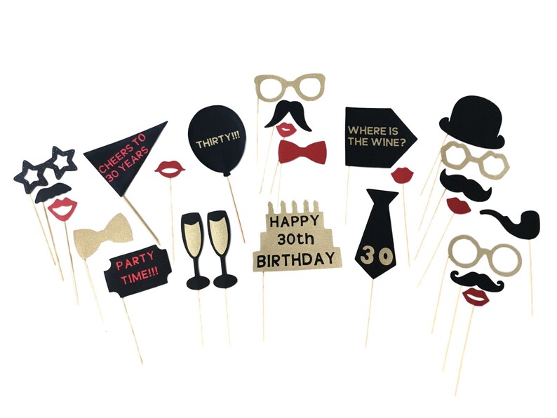 30th Birthday Photo Booth Props - Etsy