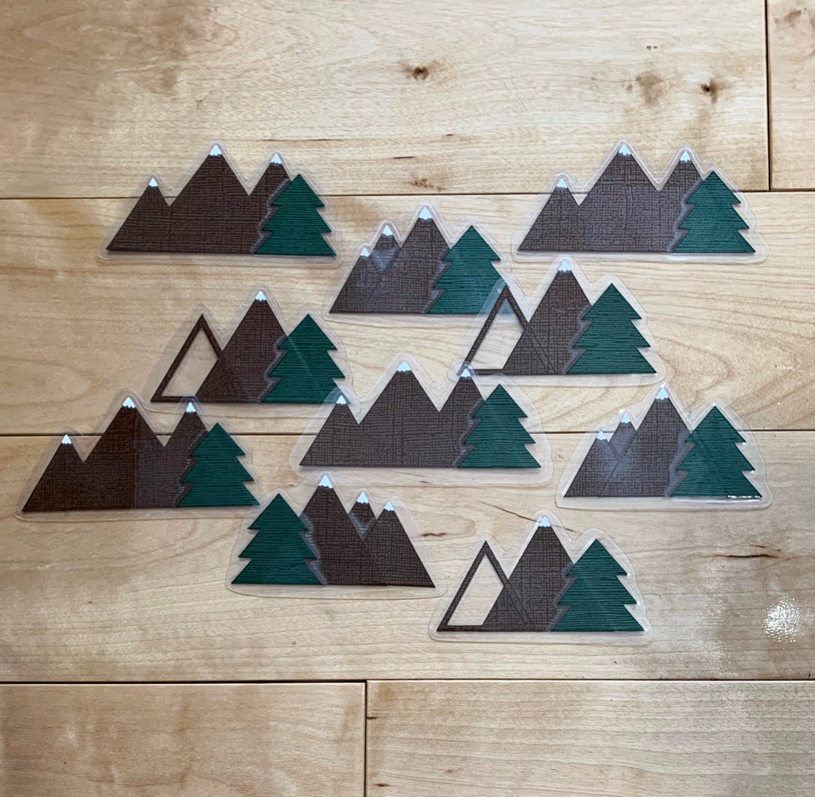 Mountain Bookmarks / Laminated Bookmarks / Mountain Peaks / Pine Tree ...