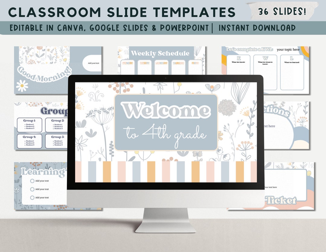 Editable Slide Template Editable Classroom Decor Classroom - Etsy UK