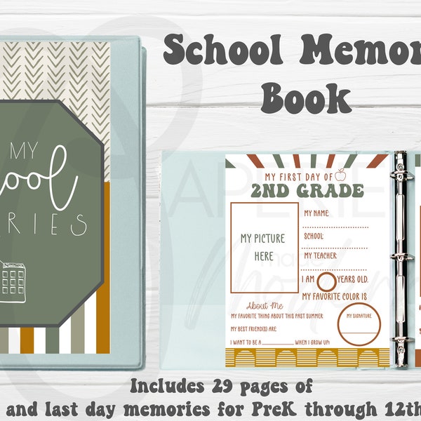 School Memory Book - Etsy