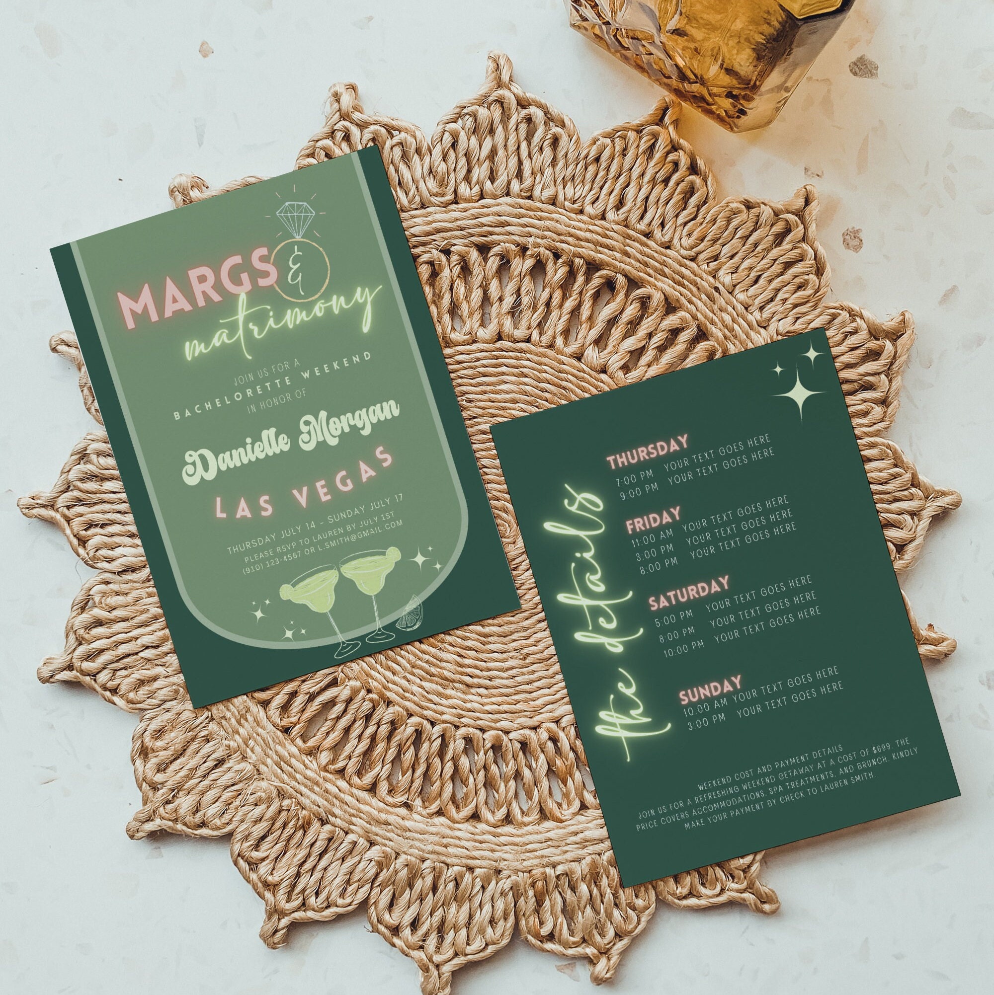 Margs and Matrimony Bachelorette Itinerary, Bach Weekend Itinerary ...