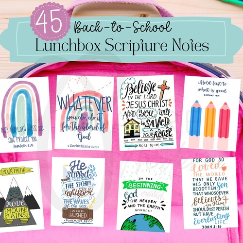 Cute Christian Lunchbox Notes for Kids Watercolor Lunch Notes - Etsy