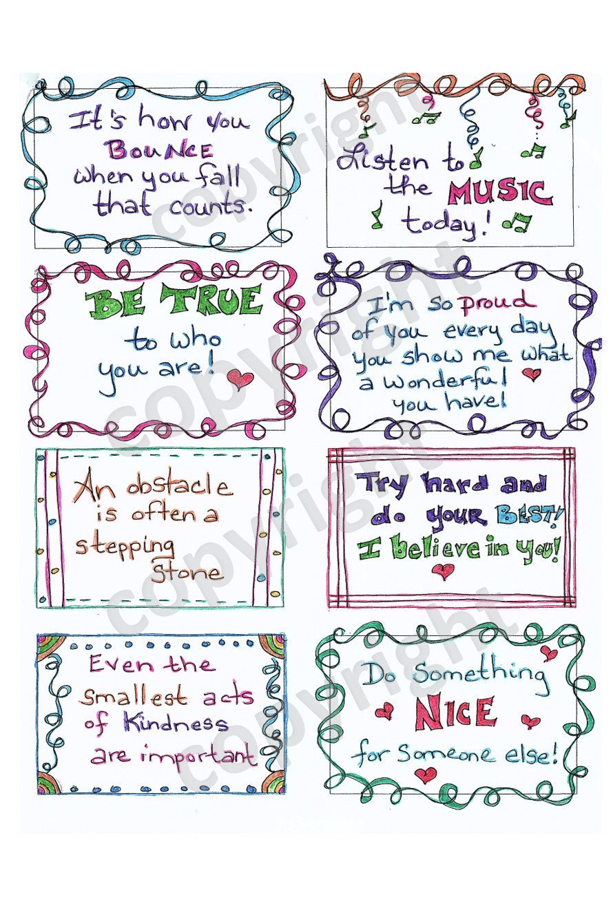 Set 2 // Lunch Notes // Lunch Box Notes // Kid's Lunch Notes // Notes ...