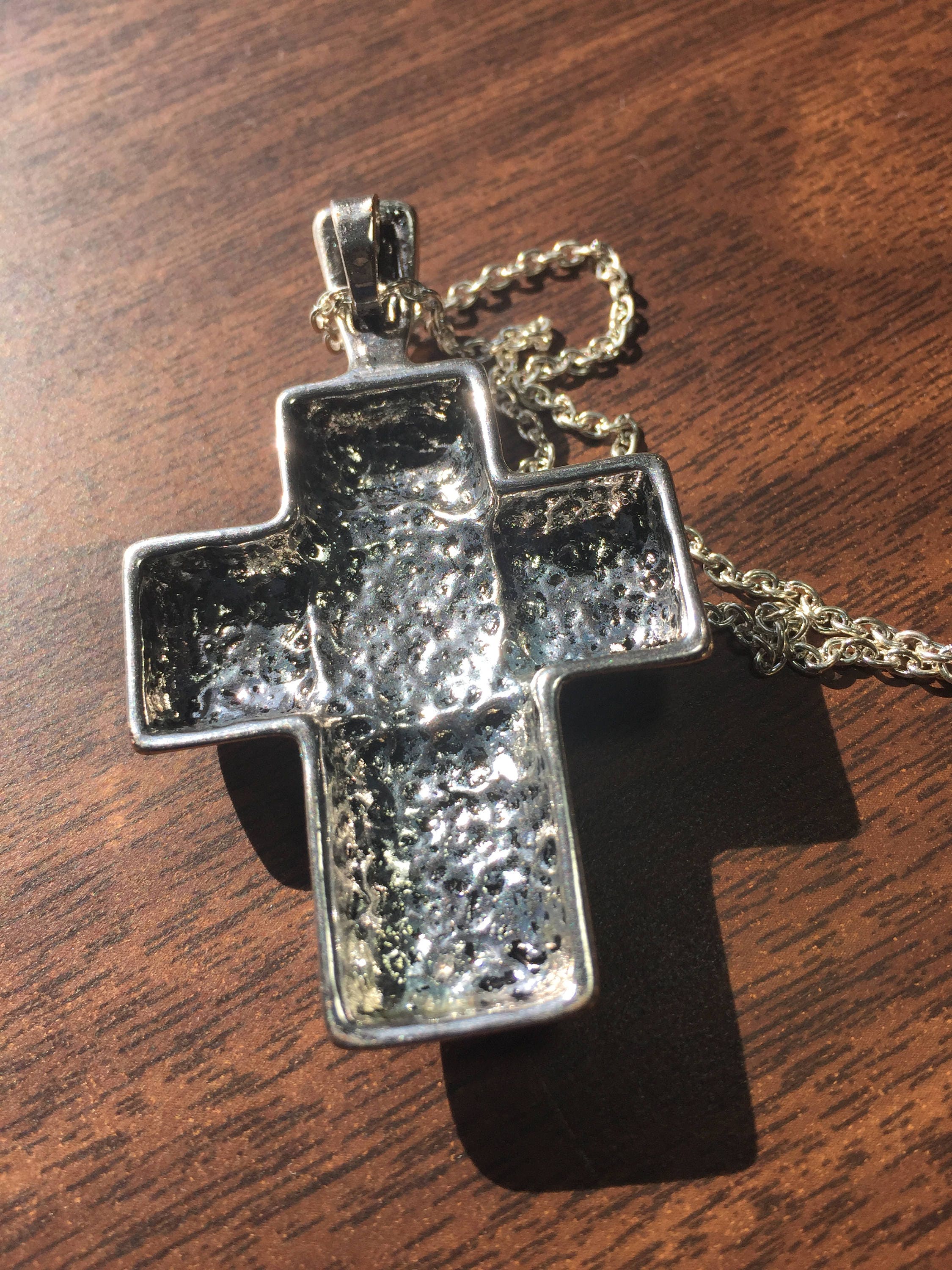 Large Cross Necklace Silver Cross Silver Cross Pendant | Etsy
