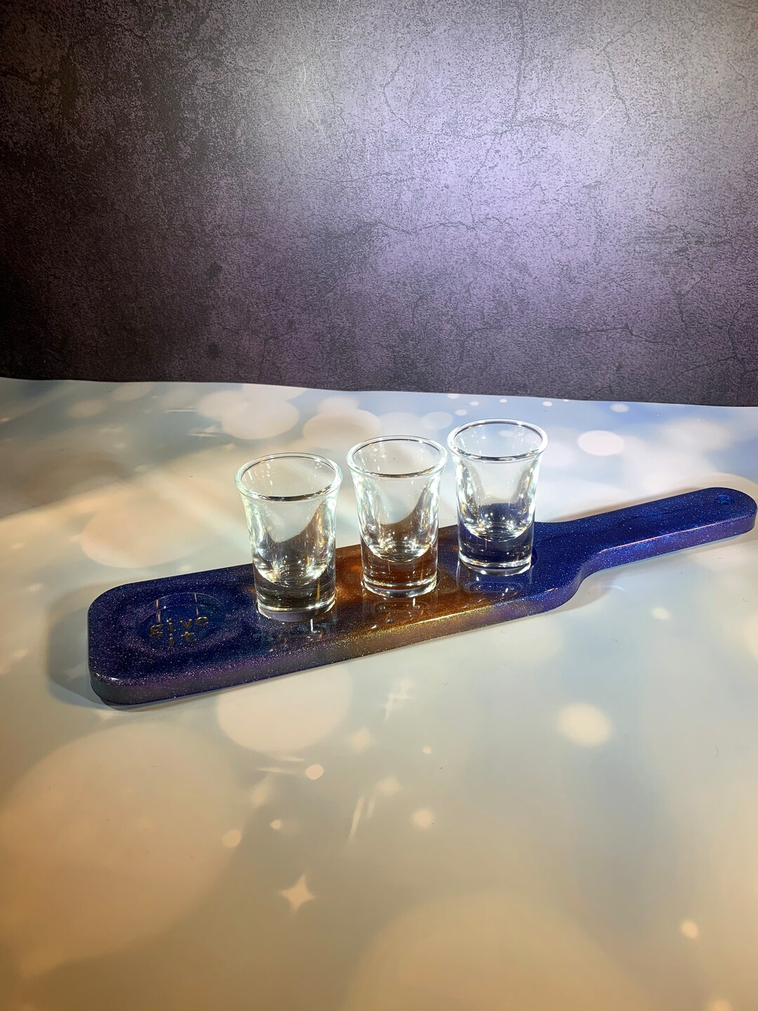 Resin Shot Glass Serving Paddle or Candle Holder for Adult Parties ...