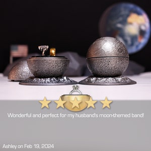 Full Moon Proposal Ring Box - Cool Silver Moon Ring Bearer Box for ...