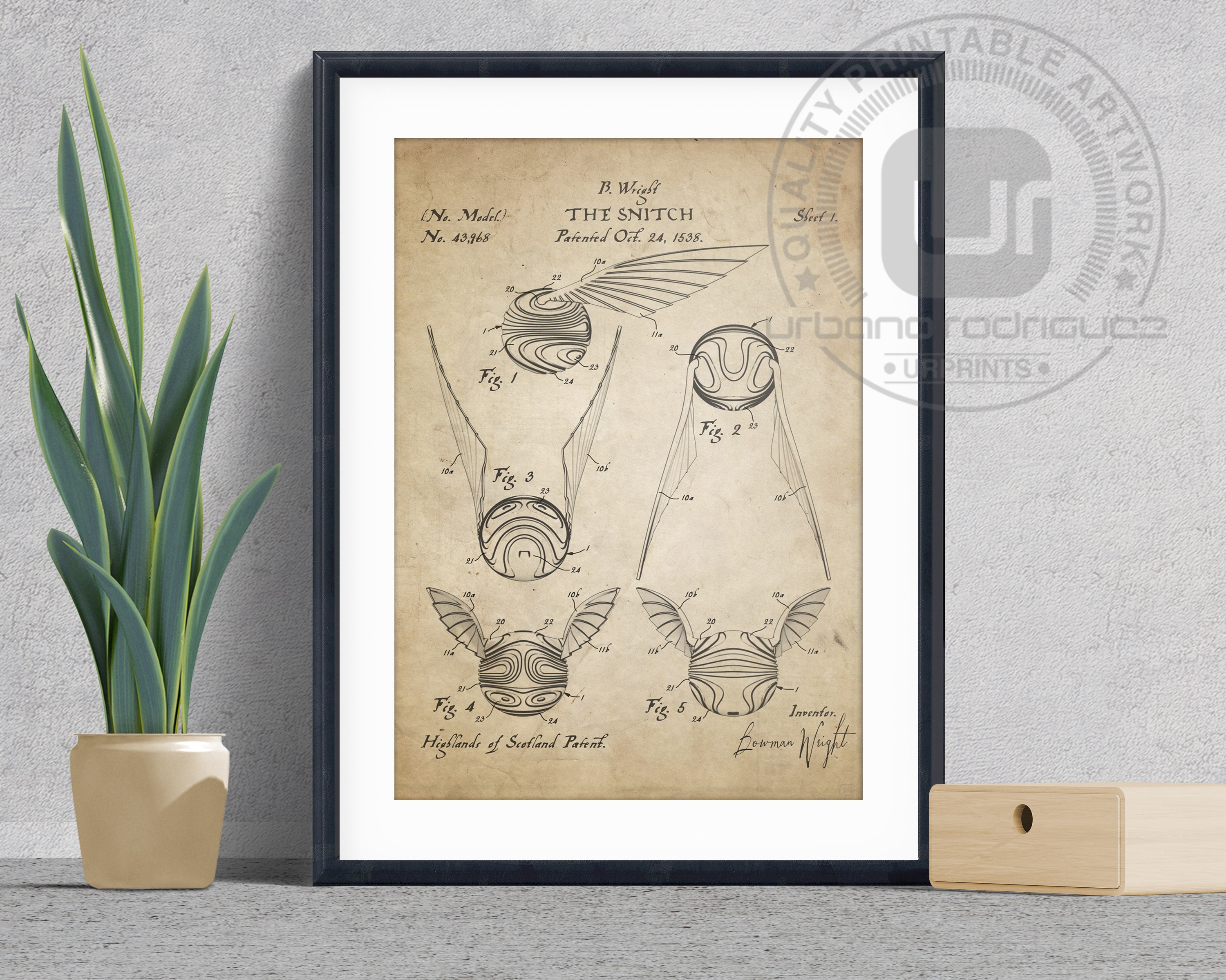 The Snitch Patent Poster - PRINTABLE ART for a Geek Nerdy Room Decor ...