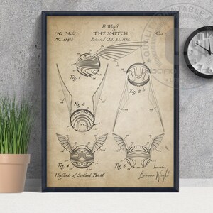 The Snitch Patent Poster - PRINTABLE ART for a Geek Nerdy Room Decor ...