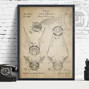 The Snitch Patent Poster - PRINTABLE ART for a Geek Nerdy Room Decor ...