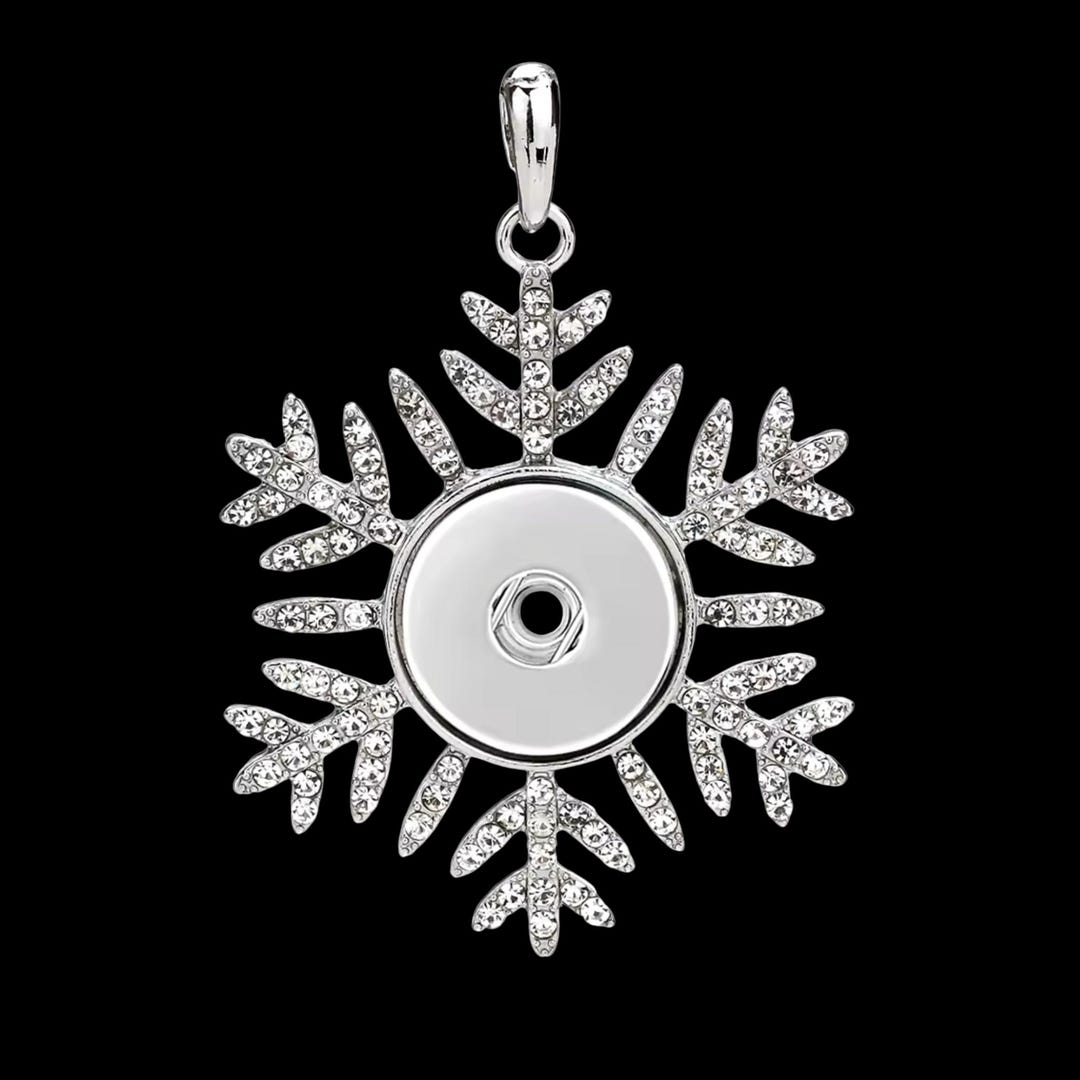 Snowflake Snap Button Necklace, 18-20 Mm , Comes With Chain - Etsy