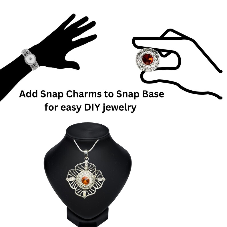 Snap Button Pendant Necklace: DIY Charm Jewelry (18-20 Mm) - Etsy