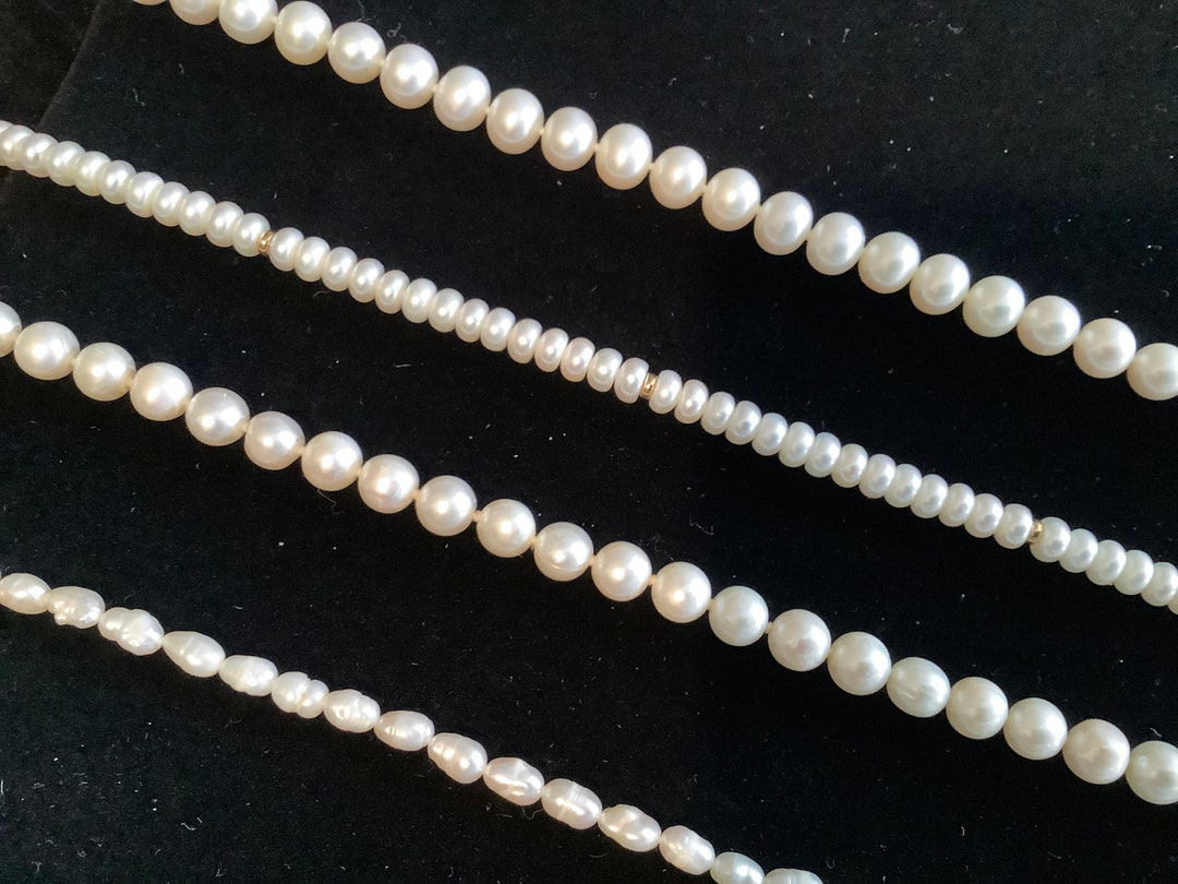Real Pearl Necklaces With Sterling Silver or 14k Gold Clasps - Etsy