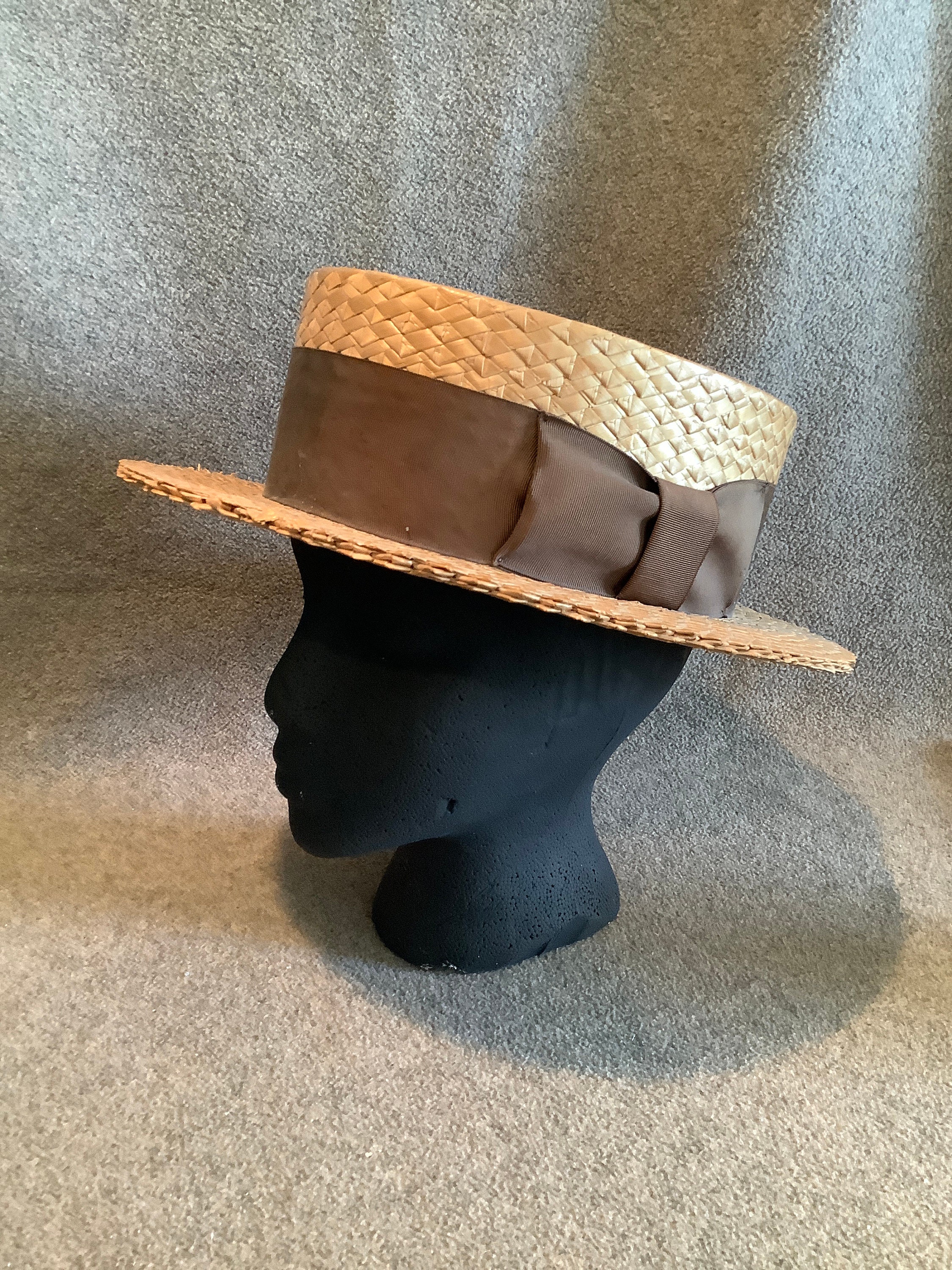 Adam Regent Straw Hat With Brown Grosgrain Ribbon Hatband - Etsy
