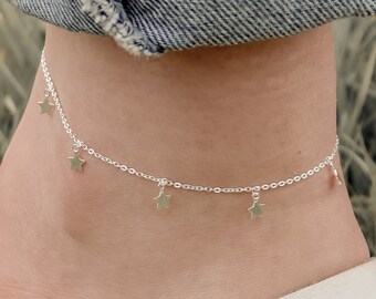 Star Anklet Anklet Silver Boho Anklets for Women Dainty - Etsy