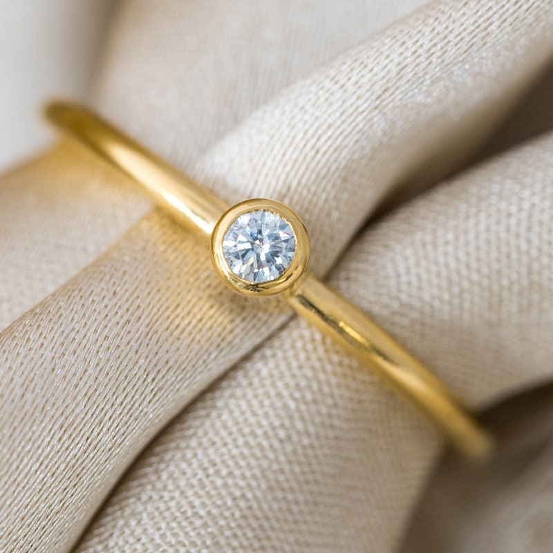 Modern Diamond Ring - Etsy